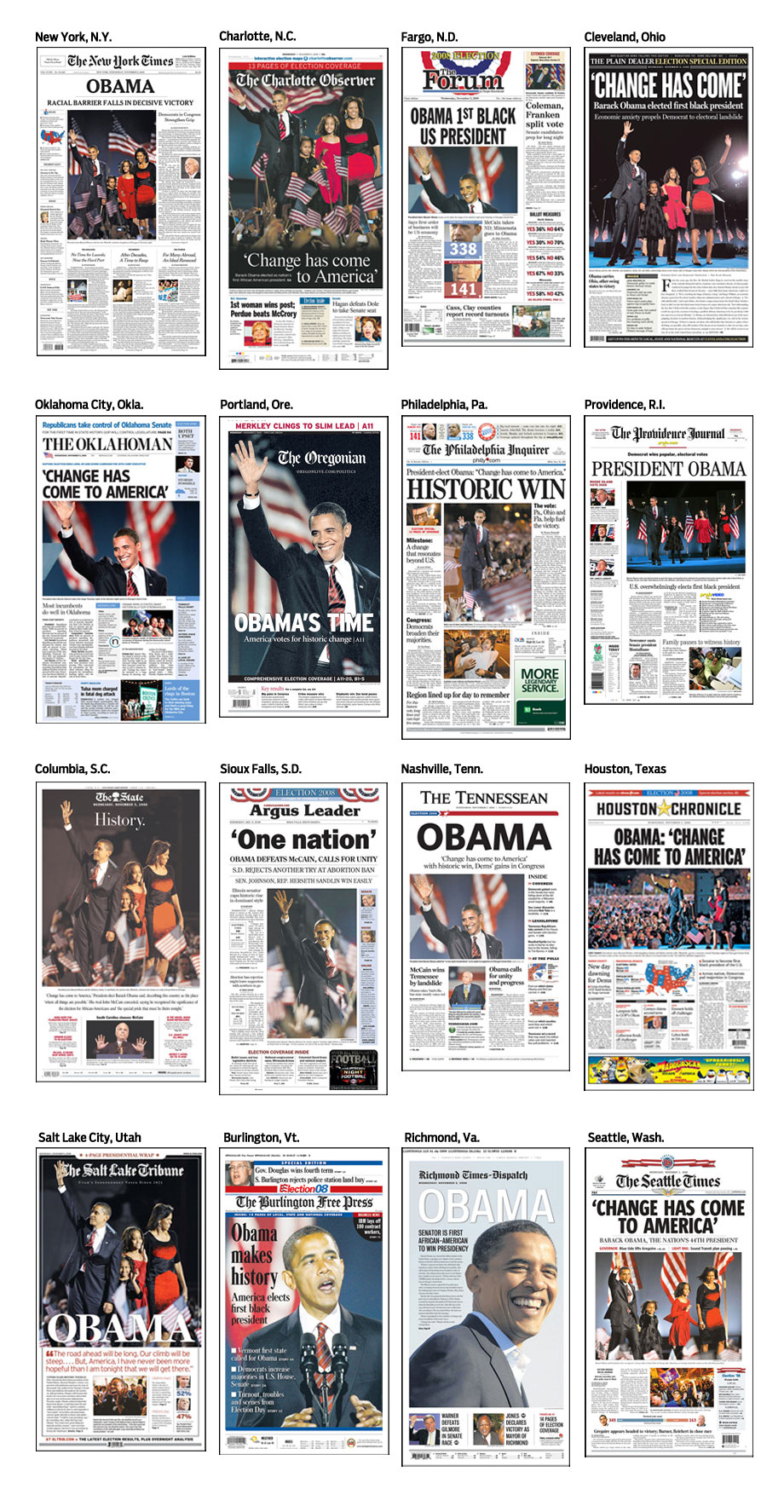 Decision 2008: 50 Front Pages